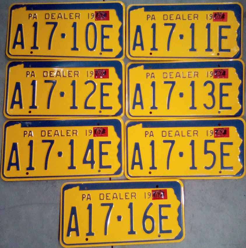 PA PLATES (Pennsylvania License Plates)